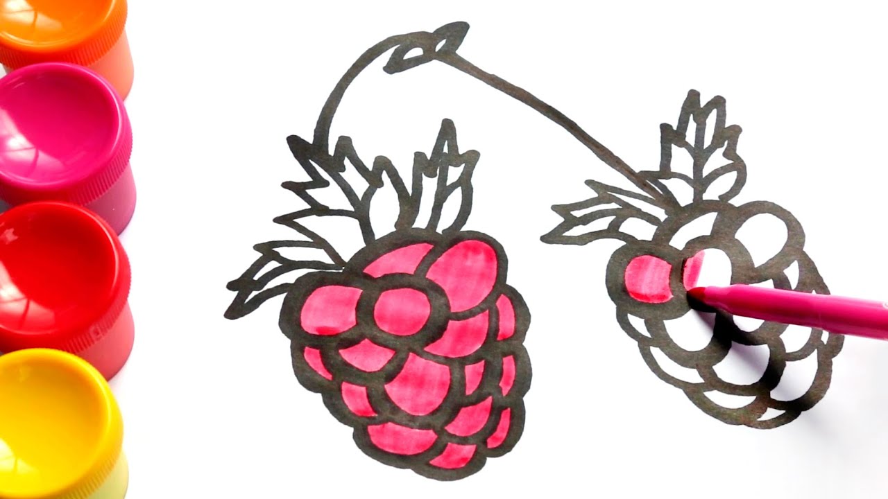 How to draw raspberry step by step. Fruit / Berry - YouTube