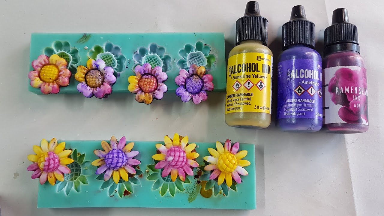 Pouring Alcohol Ink into your Mold Before adding Resin - YouTube