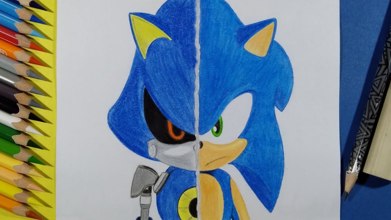 Dibujando a Metal Sonic y Sonic | Drawing Metal Sonic and Sonic - YouTube
