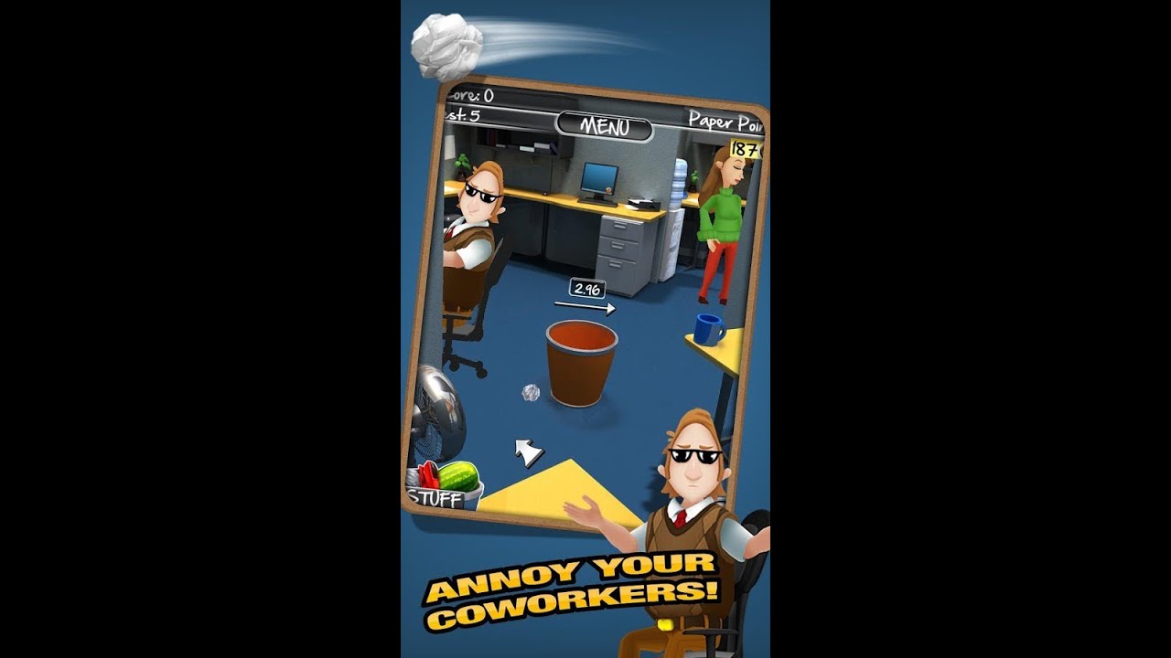 Paper Toss 2.0 Android & iPhone/iPad GamePlay - YouTube