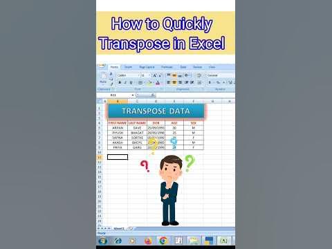 how to Transpose data in excel || dynamic Transpose excel #excel #education #exceltips #shorts # ...