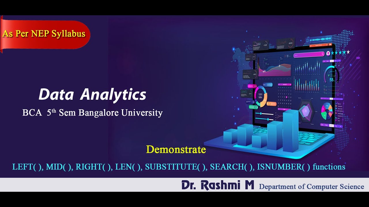 Data Analytics | Excel | LEFT() |MID()|RIGHT()| LEN()|SUBSTITUTE ...