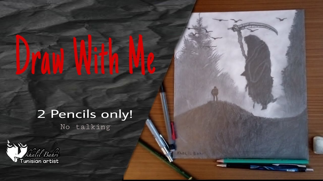 How to draw a natural dark scene | step by step for beginners - YouTube