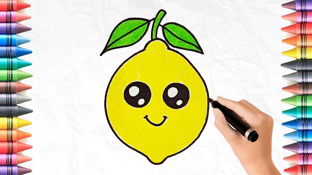 Lemon 🍋 Drawing and Coloring for kids and toddlers | How to Draw a ...