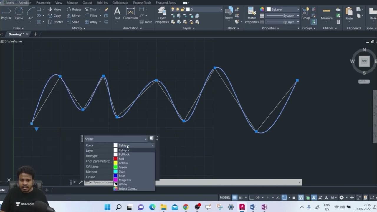 How to use Spline and Spline edit in AutoCAD | Spline and Spline edit Command | Autocad 2023 ...