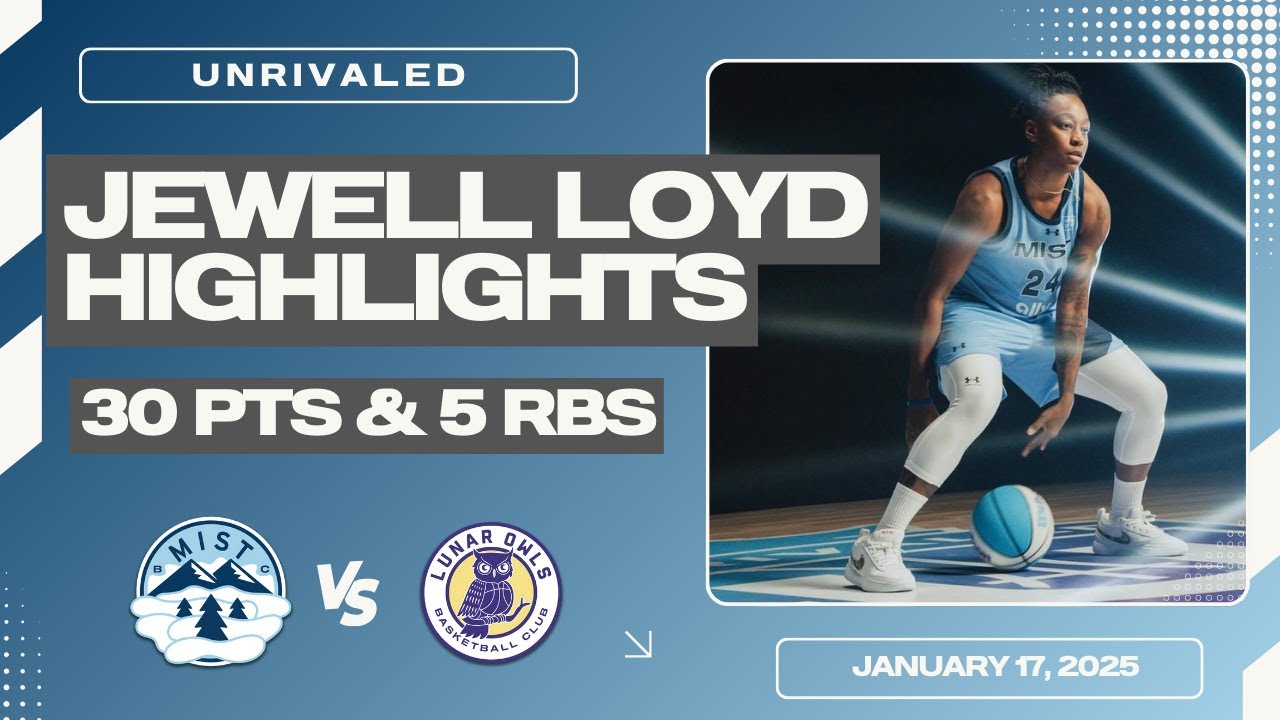 JEWELL LOYD 30 PTS vs. LUNAR OWLS HIGHLIGHTS I UNRIVALED BASKETBALL ...