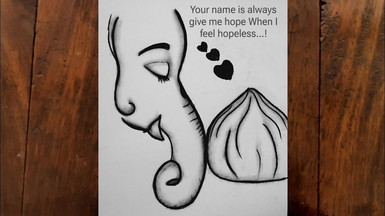 lord ganesh with sweet modak drawing |easy pencil drawing step by step ...