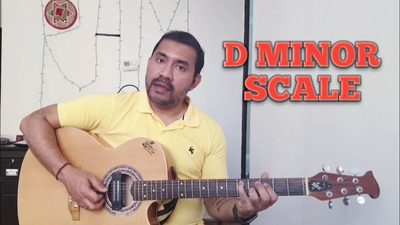 Guitar Lesson D Natural Minor Scale Step by Step for beginners - YouTube