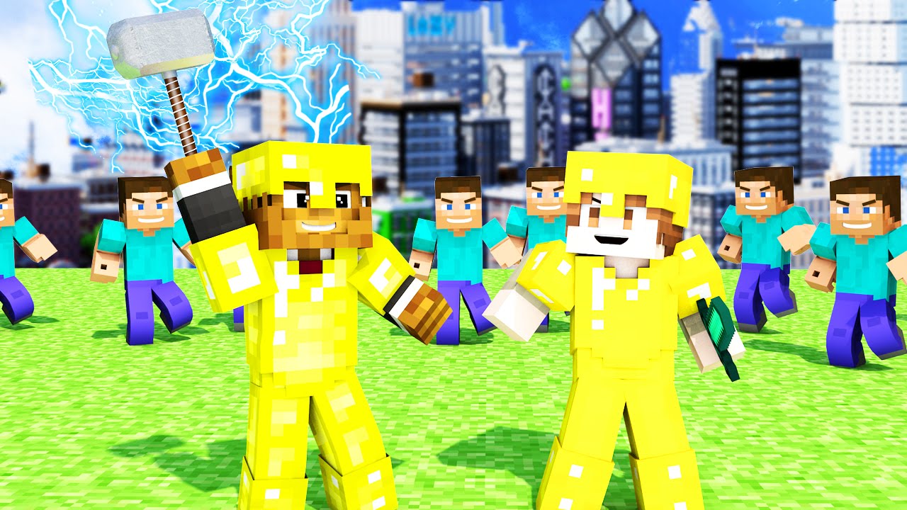 THOR HAMMER Mod VS 50 Fans | Minecraft - Modded Fan Battle | JeromeASF ...