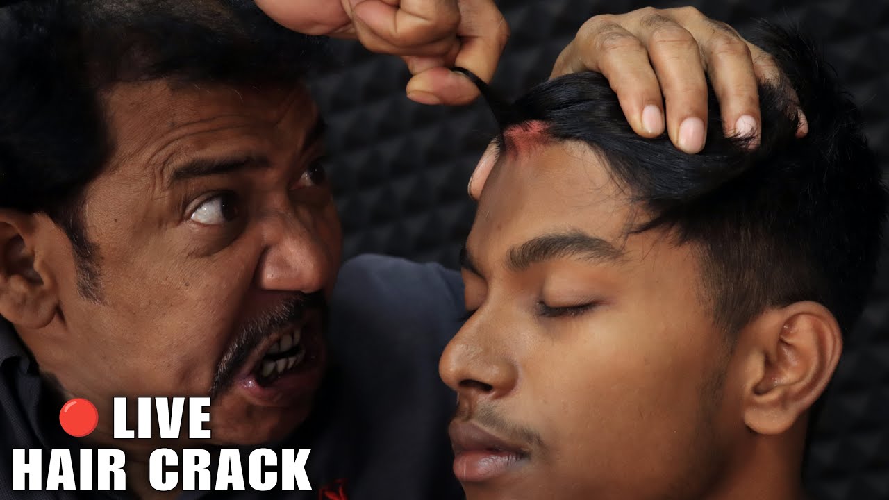Live Hair Cracking by Asim Barber | Unlimited Neck Cracking | Head ...