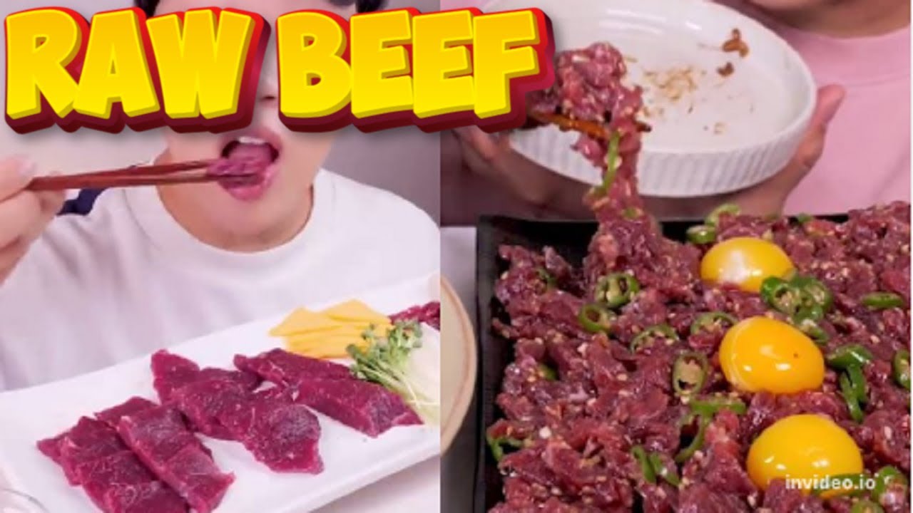 RAW BEEF BY HONG SOUND | ASMR MUKBANG COMPILATION | GOOD FOOD ASMR ...