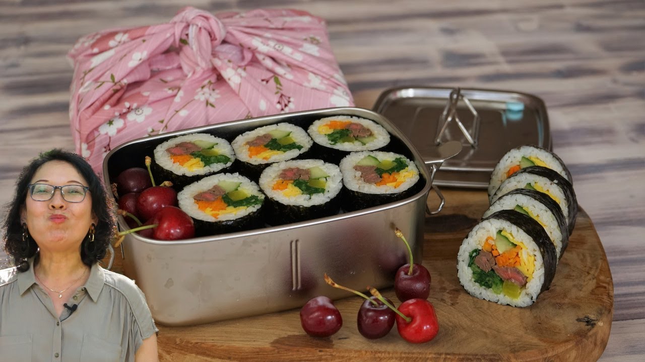 GIMBAP au bœuf – des makis coréens à emporter partout en bento - YouTube