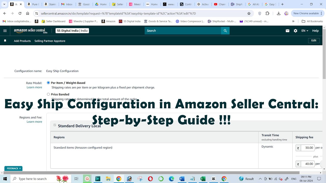Easy Ship Configuration in Amazon Seller Central: Step by Step Guide ...