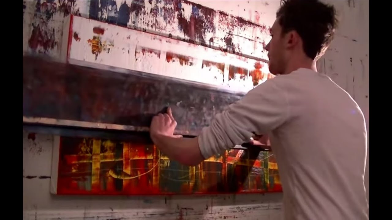 Abstract Oil Painting with large squeegees - Nicky Henderson (2 of 2 ...