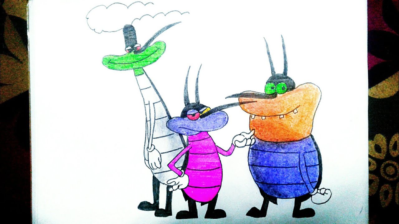 How to draw cockroaches [ Oggy and the cockroaches ] Drawing || Oil ...