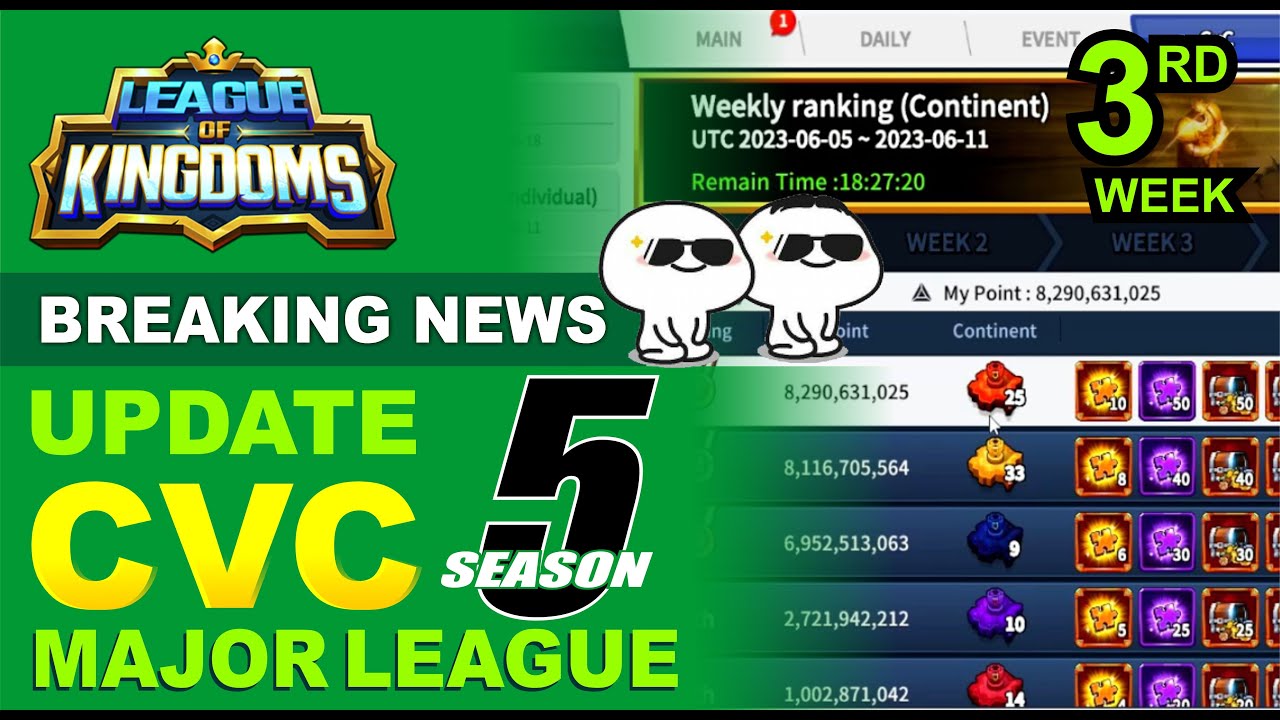 BREAKING NEWS! UPDATE CVC SEASON 5 MAJOR LEAGUE, 3rd WEEK MAP & SCORE ...