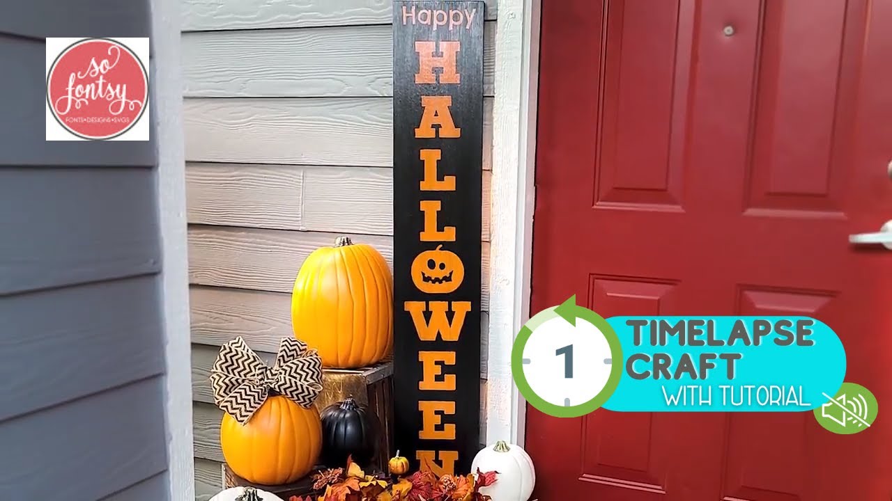 How to Stencil Paint a Vertical Porch Wood Sign (Timelapse w/ Tutorial ...