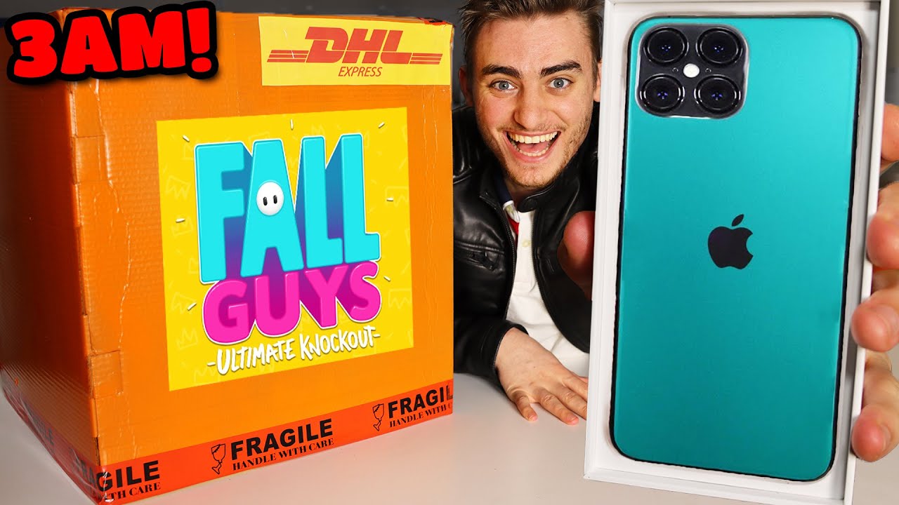 DO NOT OPEN FALL GUYS MYSTERY BOX AT 3AM!! (IPHONE 12 REVEAL!?) - YouTube