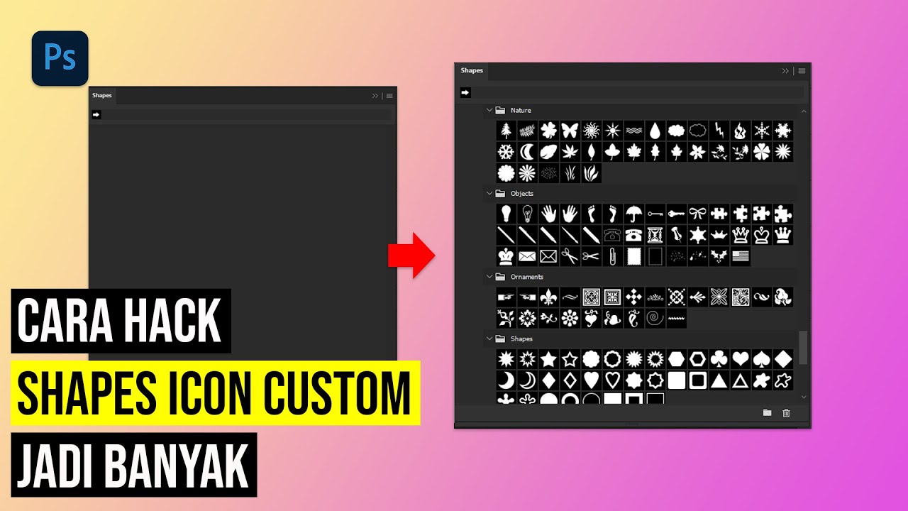 Cara Menambahkan Custom Shape di Photoshop || TUTORIAL PHOTOSHOP - YouTube