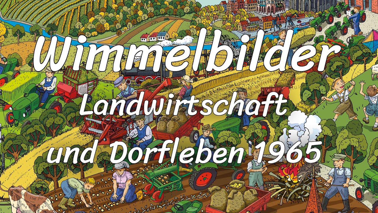 Wimmelbilder Landschaft, Landwirtschaft & Dorfleben in den 4 ...