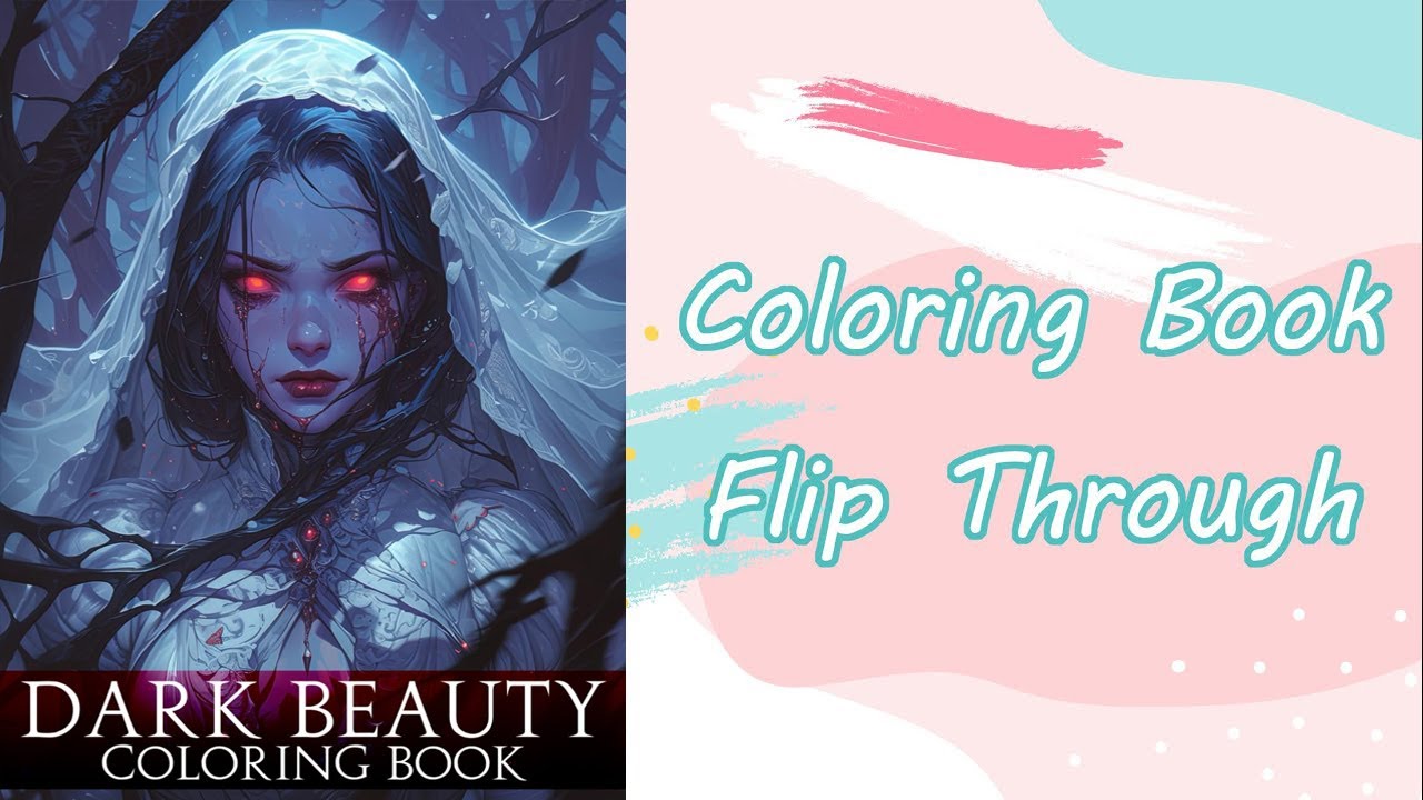 Dark Beauty | Tabitha Cook | Flip Through | Anime Coloring Book - YouTube