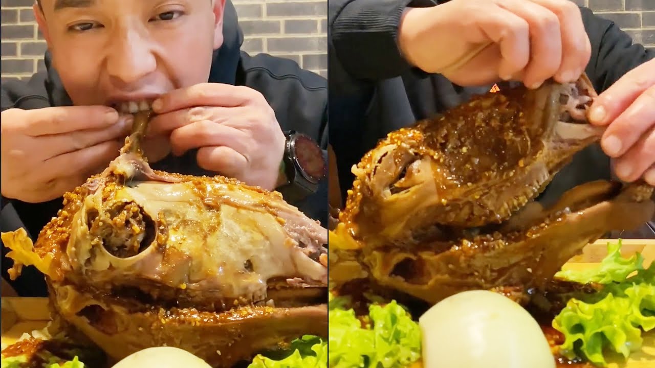 ASMR Sheep Head Eating Show Mukbang Eating Goat Head #12 - YouTube