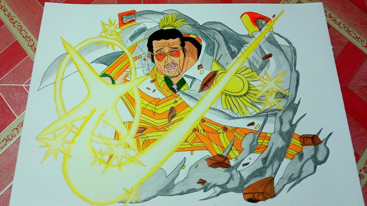 Drawing And Coloring Admiral Kizaru From One Piece - YouTube