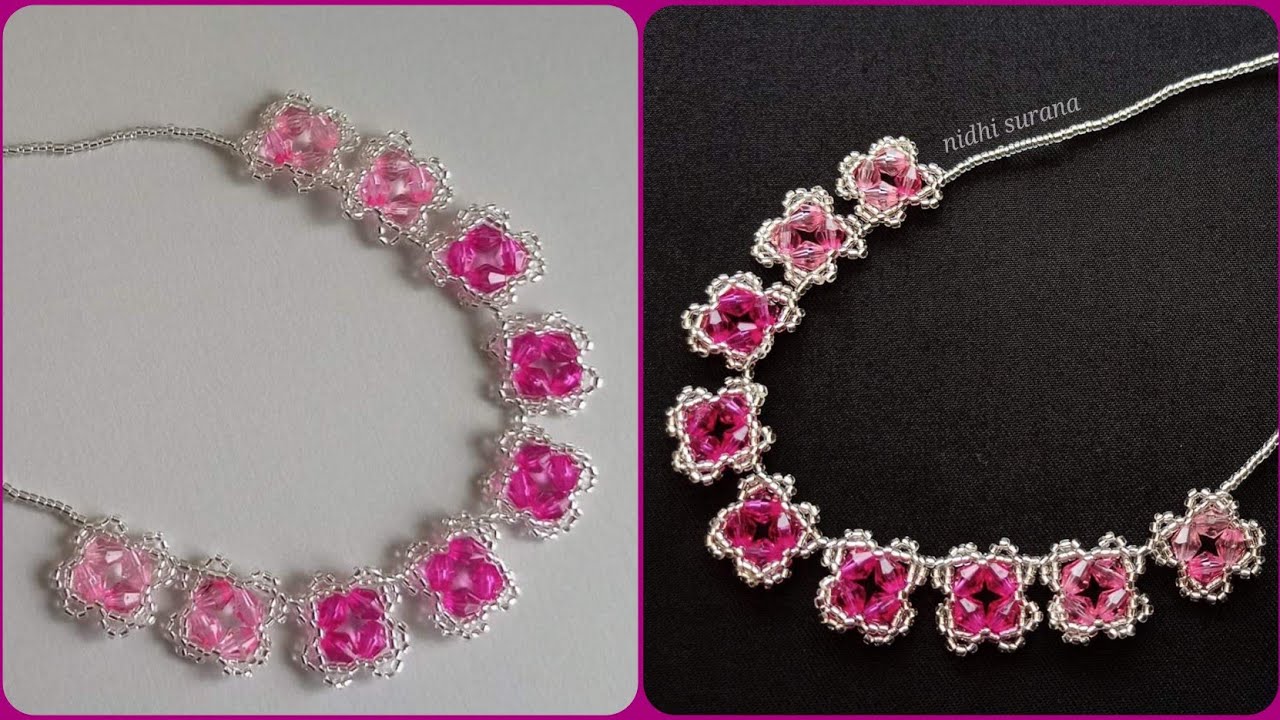 Pretty Pink Princess Necklace with Bicone Crystals/Collar/Jewelry ...