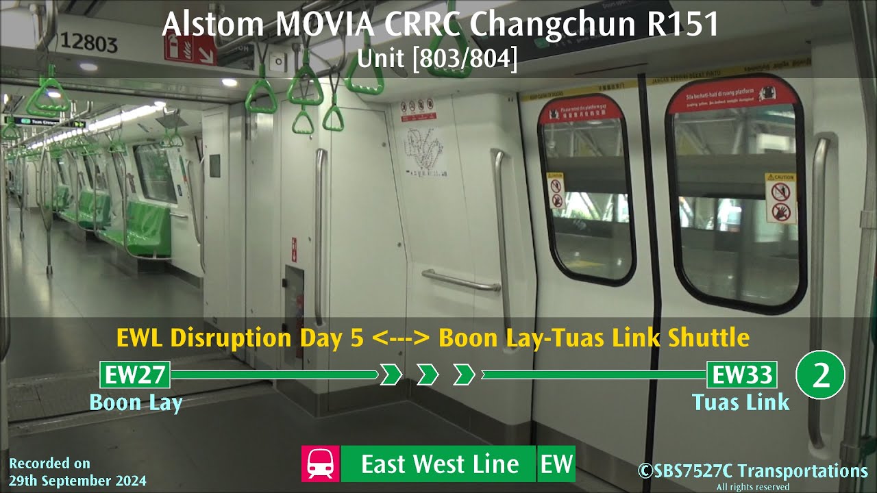 EWL Disruption Day 5 - Boon Lay to Tuas Link Regular Service | R151 ...