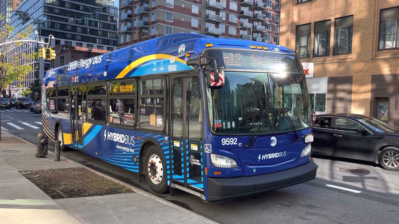 MTA NYC Bus: 2021 New Flyer XDE40 Xcelsior #9592 on the M12 - YouTube