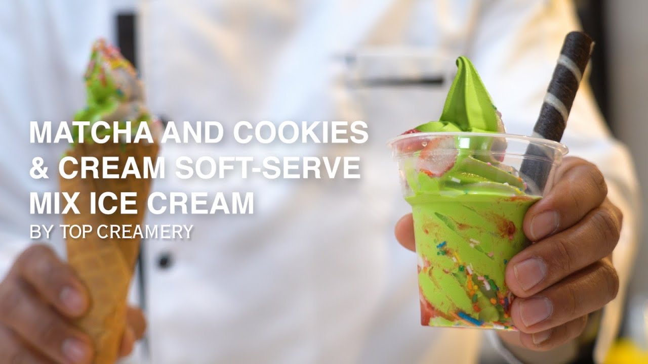 How To Make Matcha and Cookies & Cream Soft-Serve Mix Ice Cream ...