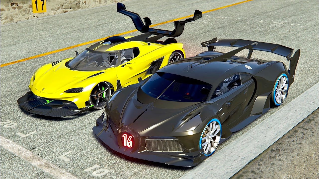 Koenigsegg Tornado Concept vs Bugatti Black Devil VGT - Drag Race 20 KM ...