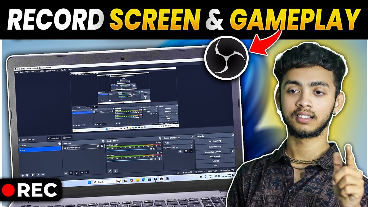 How to Use OBS Studio For Recoding Screen & Gameplays 2024 - No Errors💻Record PC/Laptop Screen ...