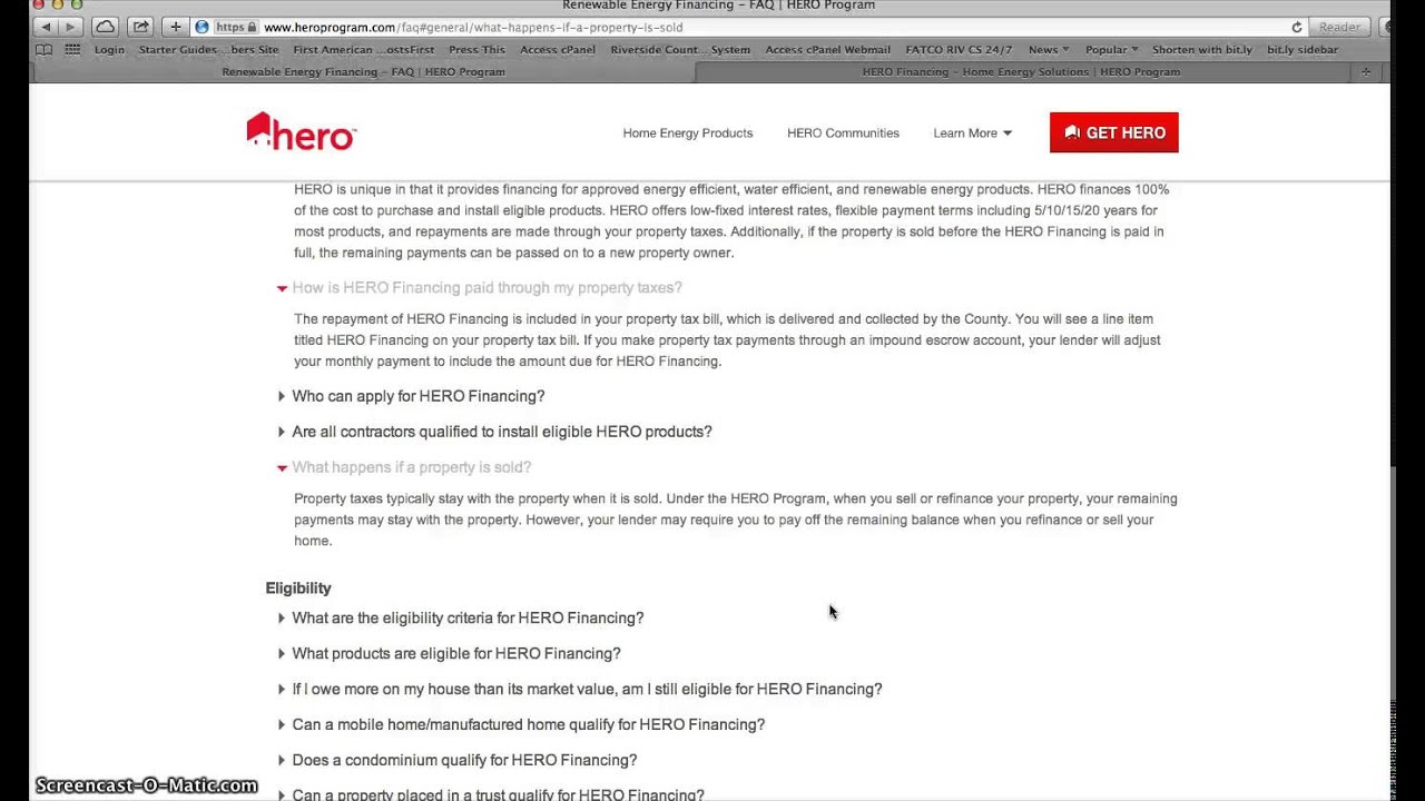 HERO Program for Homeowners SCAM? Read the Contract before signing ...