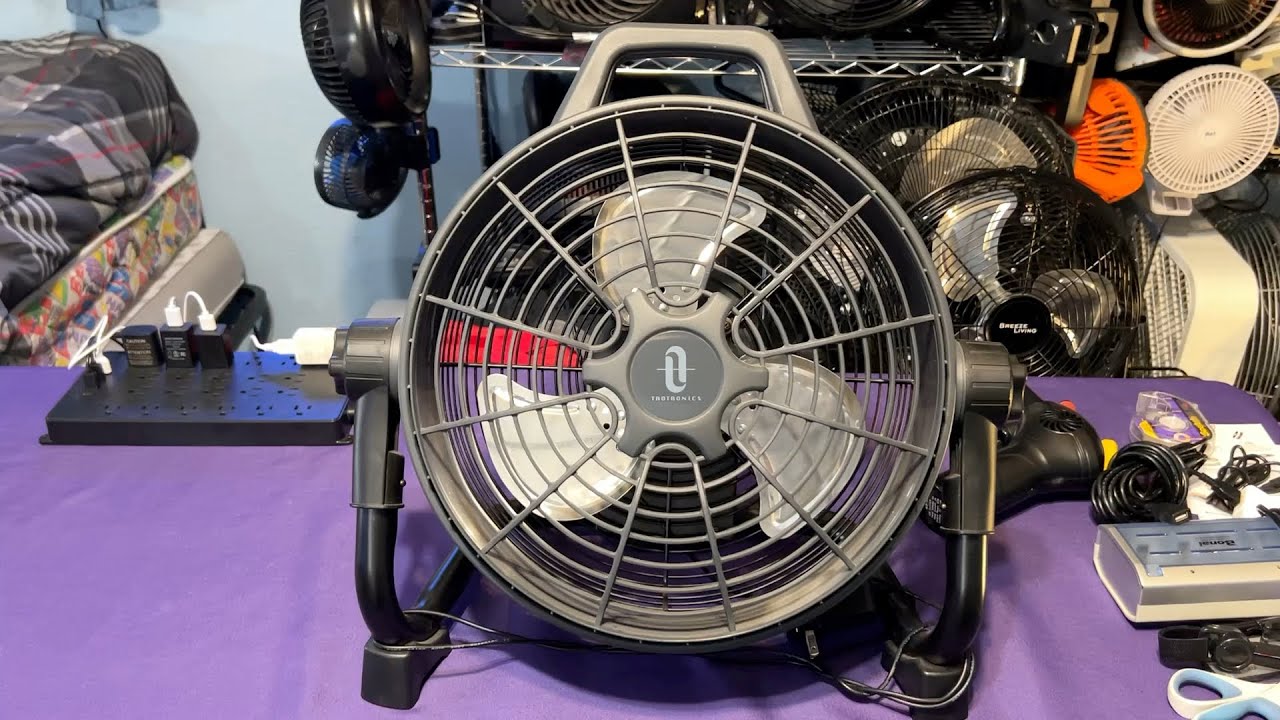 12" Reachable Drum Fan - YouTube