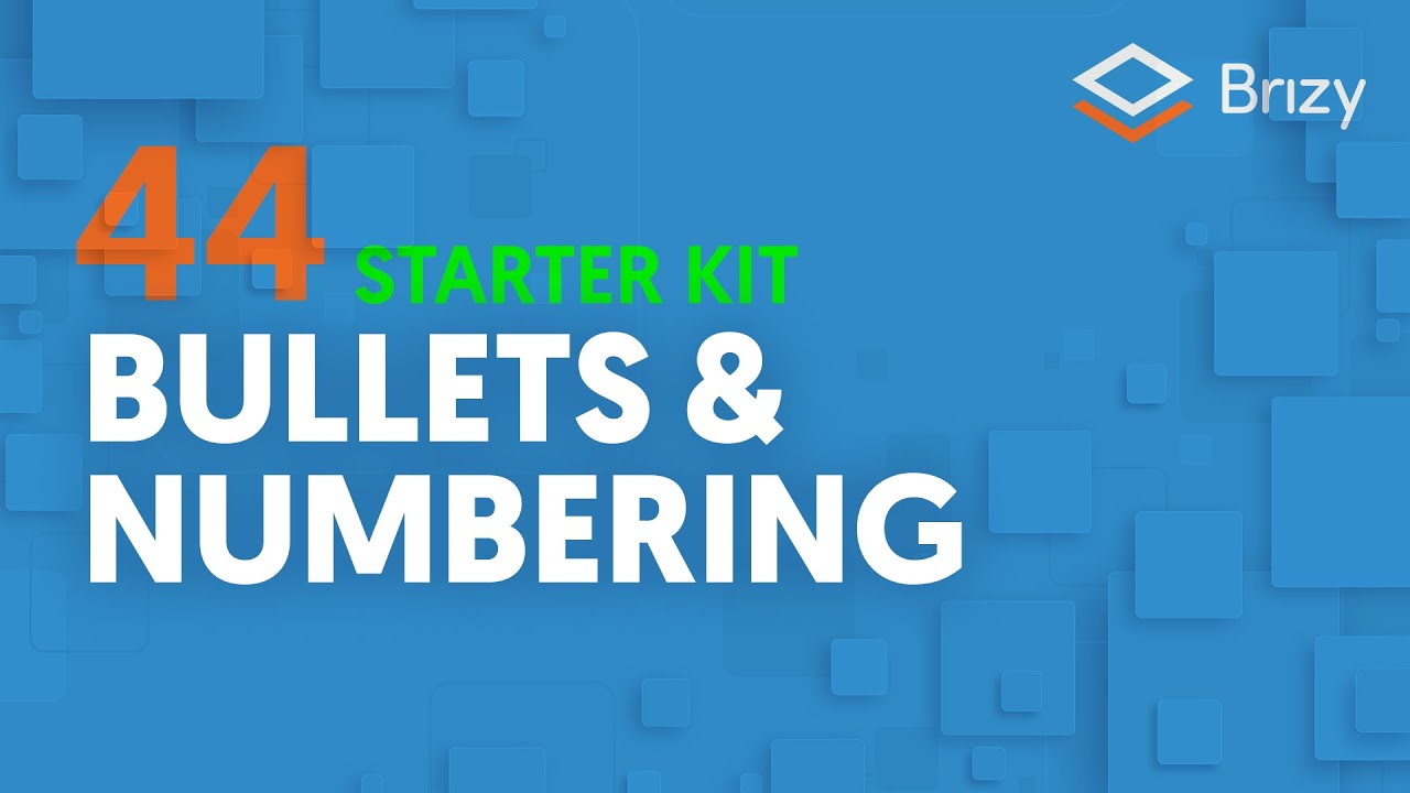 Lists: Bullets & Numbering | Brizy Cloud 2022, Starter Kit 44 - YouTube