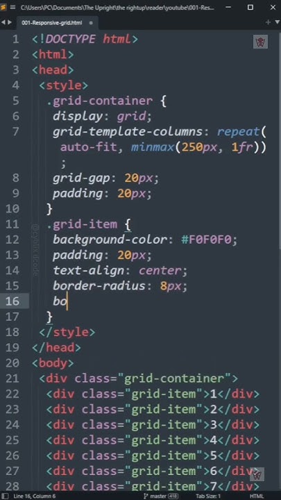 RESPONSIVE GRID | html&css | #shorts #viralvideo #trending #code #viral #html - YouTube