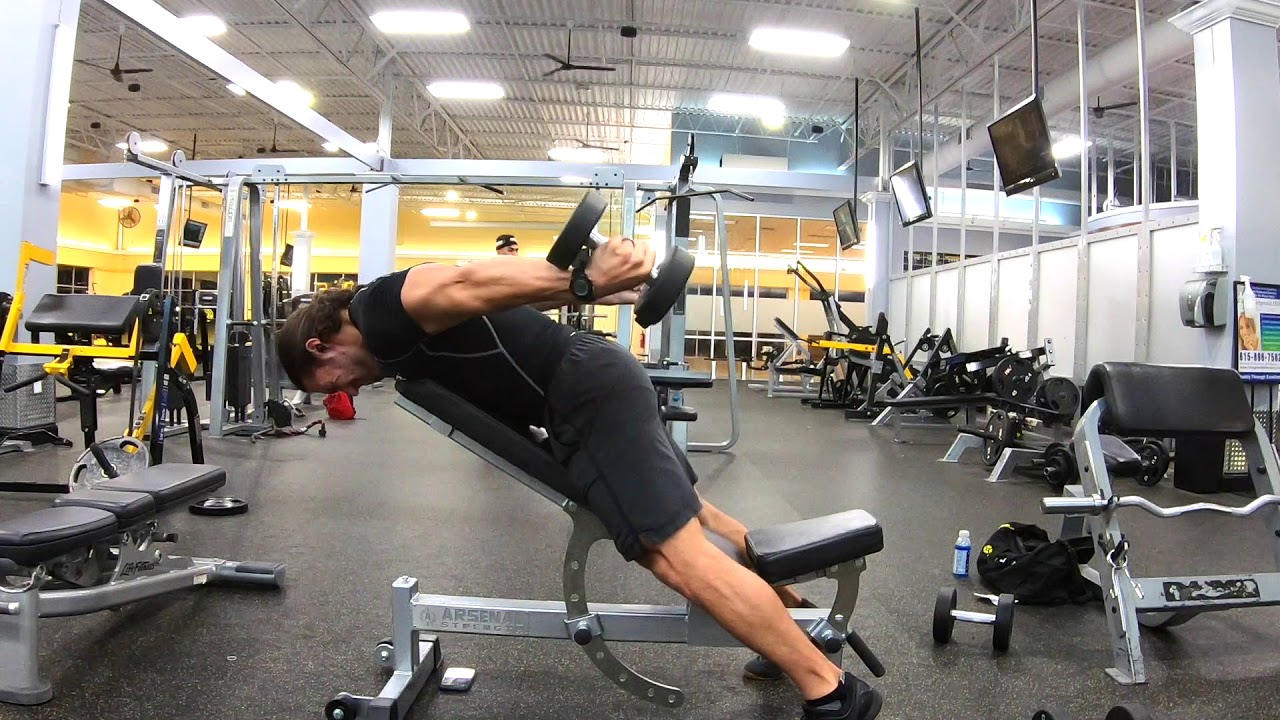 Prone Incline Tricep Kickbacks, Dumbbell - YouTube