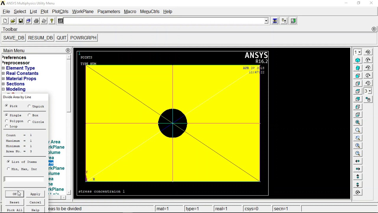 Stress concentration problem - Ansys lab - mechanical engineering - YouTube