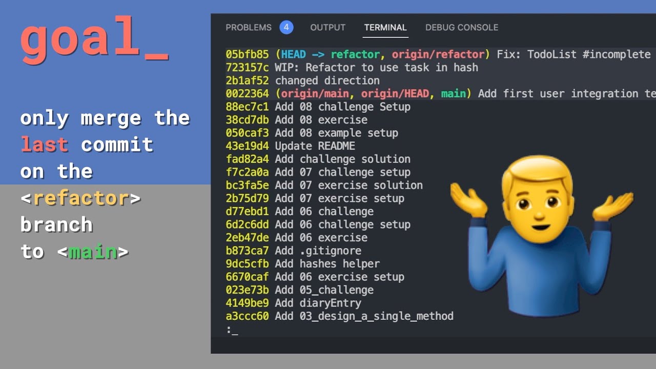 GIT SQUASH - HIDE the WIP commits NO-ONE wants to see 🙈 - YouTube