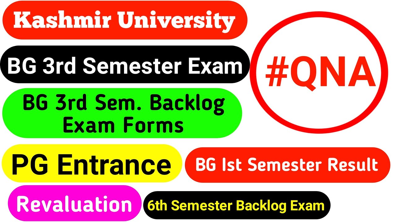BG 3rd Semester Exam & Backlog Exam Forms | BG Ist Semester Result | PG ...