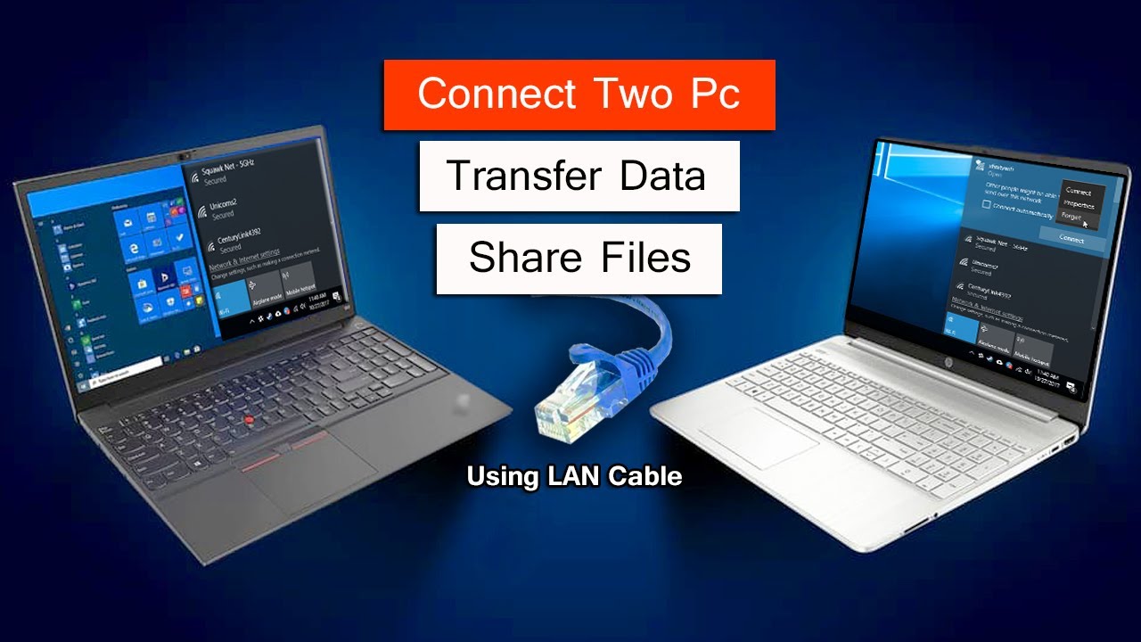 How to Connect Two Computers | Laptop with LAN Cable | Share Files ...
