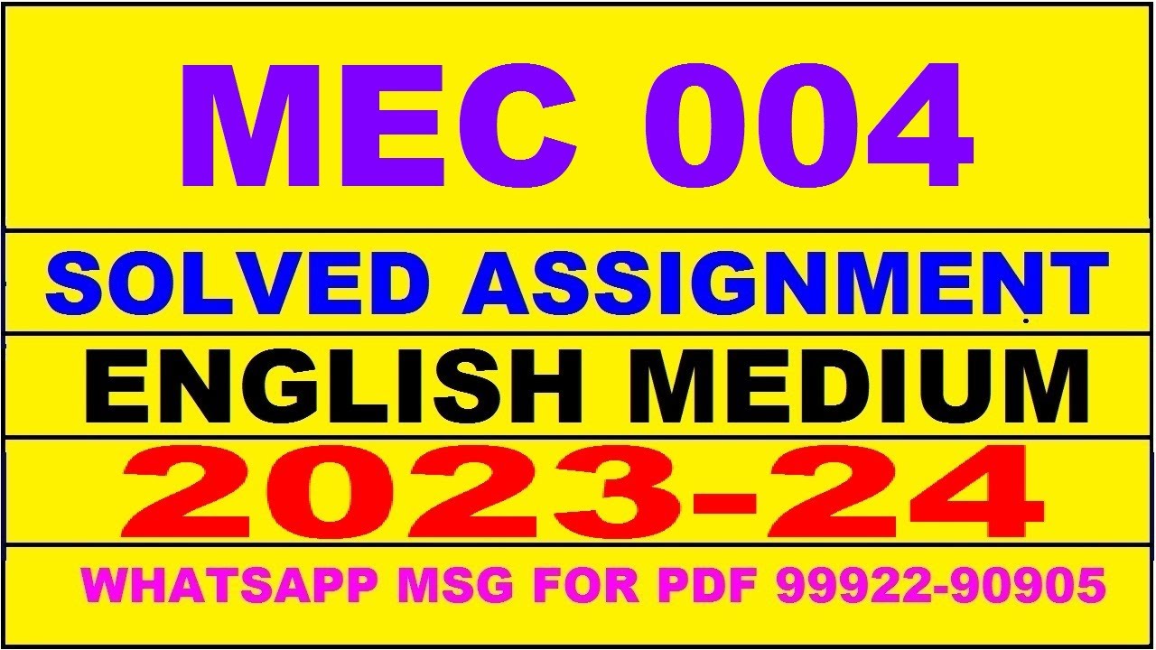 mec 4 solved assignment 2023-24 | mec 4 solved assignment in english ...