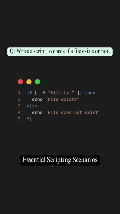 Write a script to check if a file exists or not | Bash it Out - YouTube