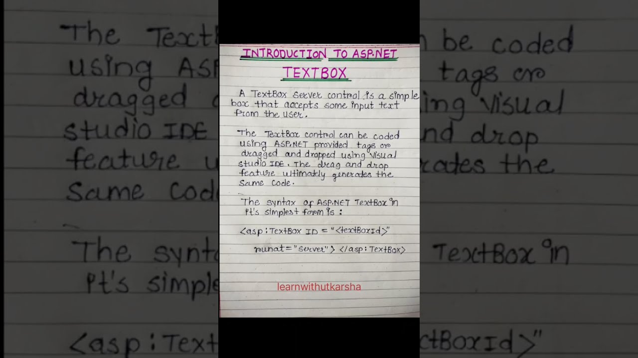 TextBox Control In Asp TextBox In Asp youtubeshorts shorts TextBox Control In Asp TextBox In Asp youtubeshorts shorts