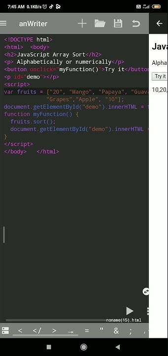 how to make JavaScript arry sort with the help of javascript [ html || html project || css ...