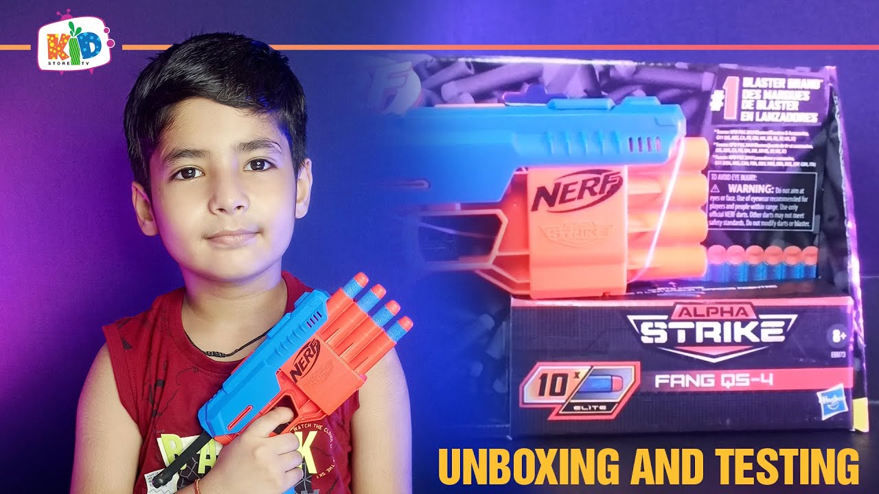 NERF Alpha Strike Fang QS-4 Blaster | Unboxing and Testing - YouTube