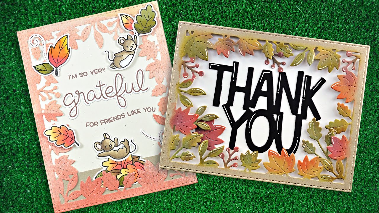 Intro to Fall Leaves Backdrop + 2 cards from start to finish - YouTube