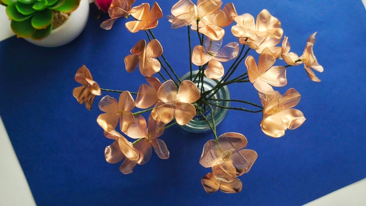 How to make Plastic Bottle Flowers | Flower Craft | Plastic Flowers ...