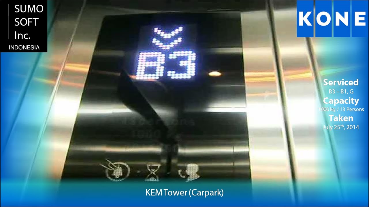 Kone MonoSpace Parking Lift at KEM Tower, Jakarta - YouTube